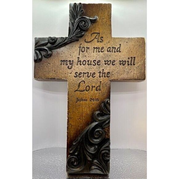 Jewelry | Rustic Cross With Bible Verse Joshua 2415 | Poshmark
